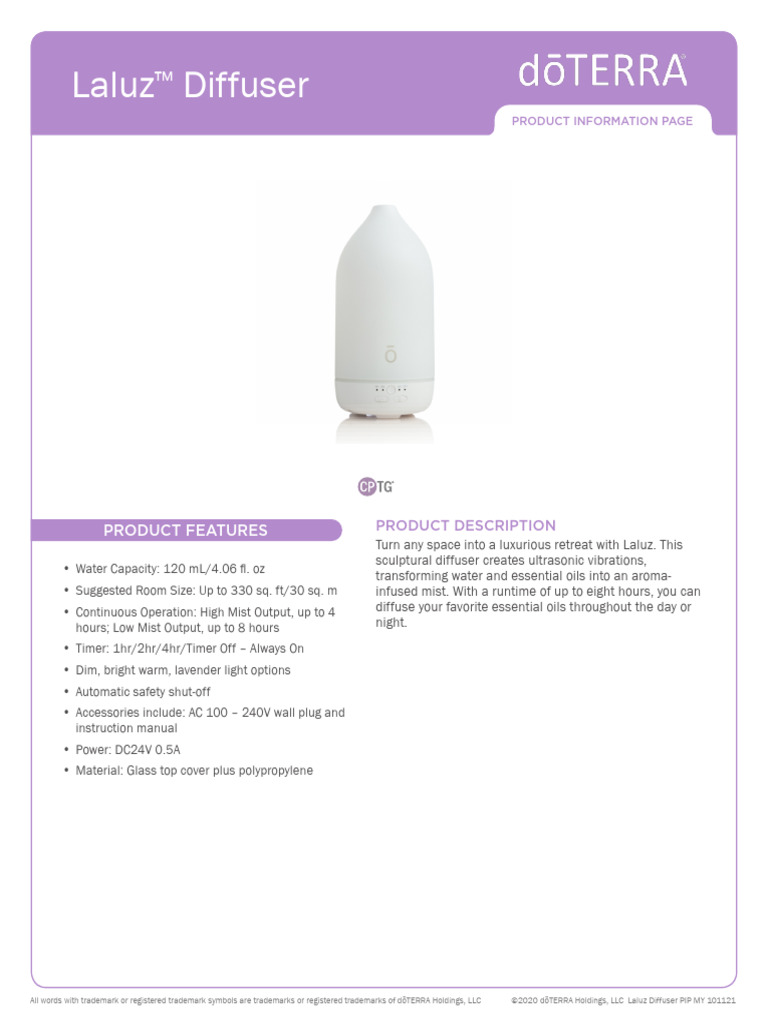 Laluz Diffuser User Instructions | PDF