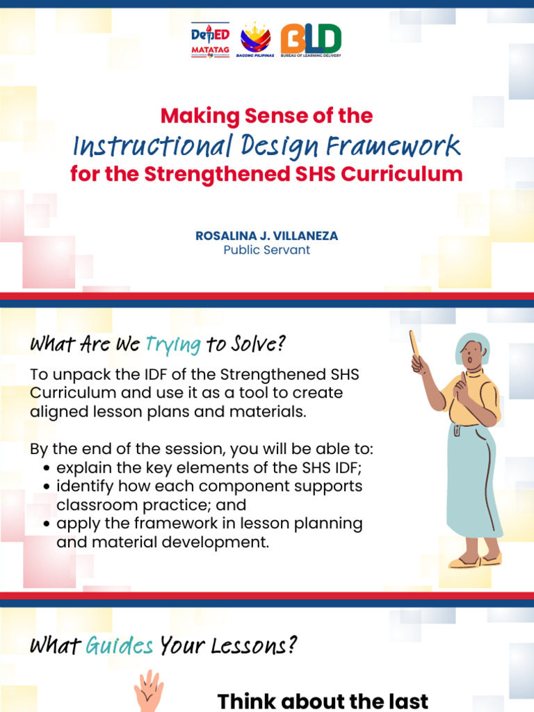 The SHS Instructional Design Framework | PDF | Educational Assessment ...