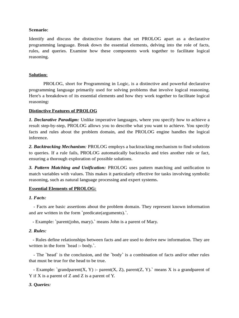 Experiment - Features of PROLOG | PDF | Inference | Computer Programming