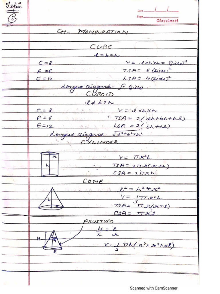 Mensuration Formulas - Non-Engineers | PDF