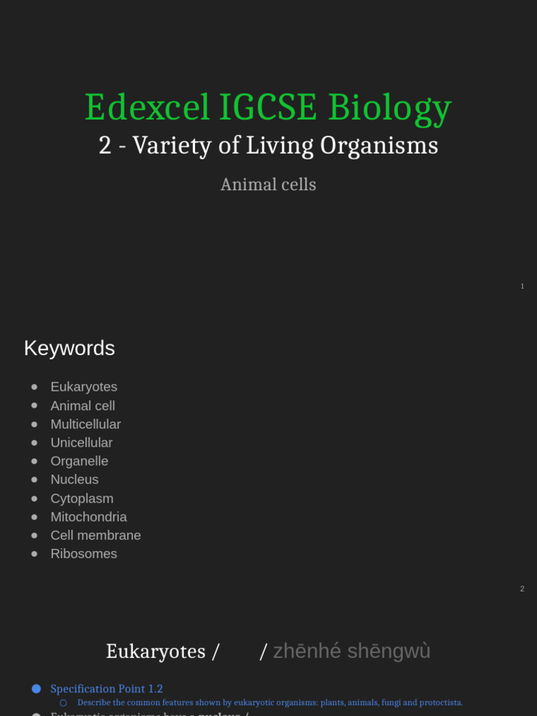 IGCSE-Biology-Lecture-2_-Variety-of-Living-Organisms | PDF | Cell ...