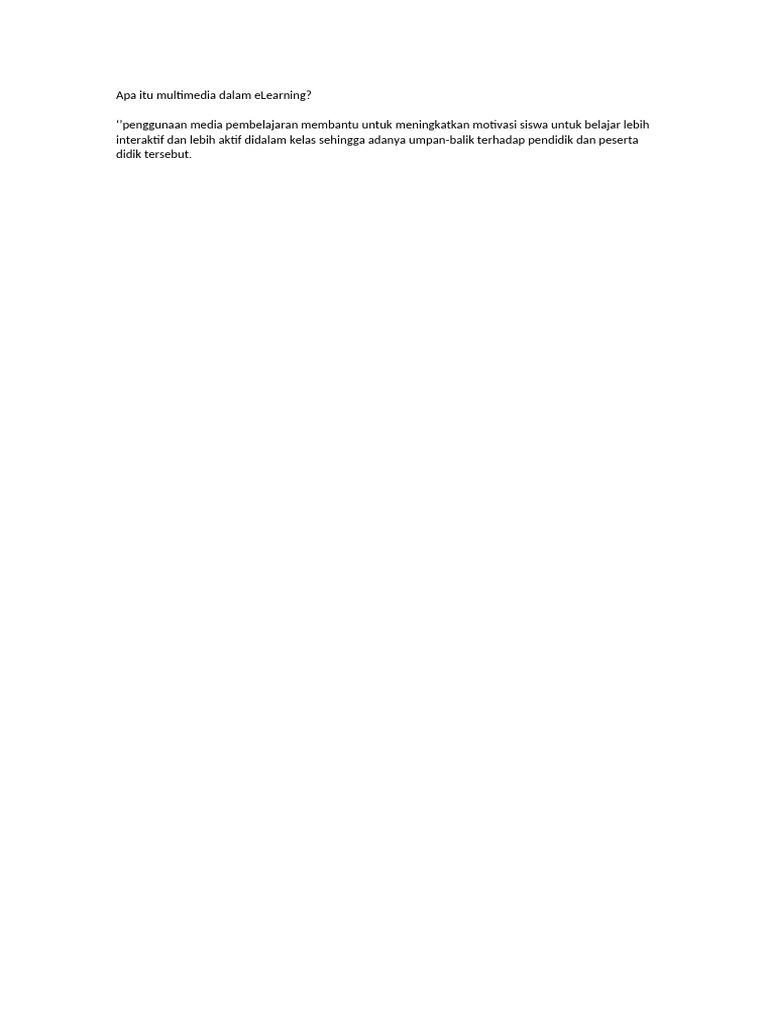 Apa Itu Multimedia Dalam ELearning | PDF