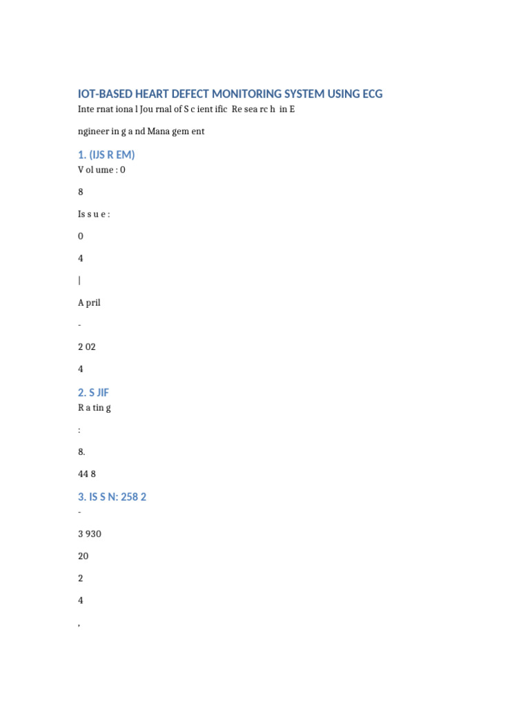 Iot Based Heart Monitoring Project Pdf