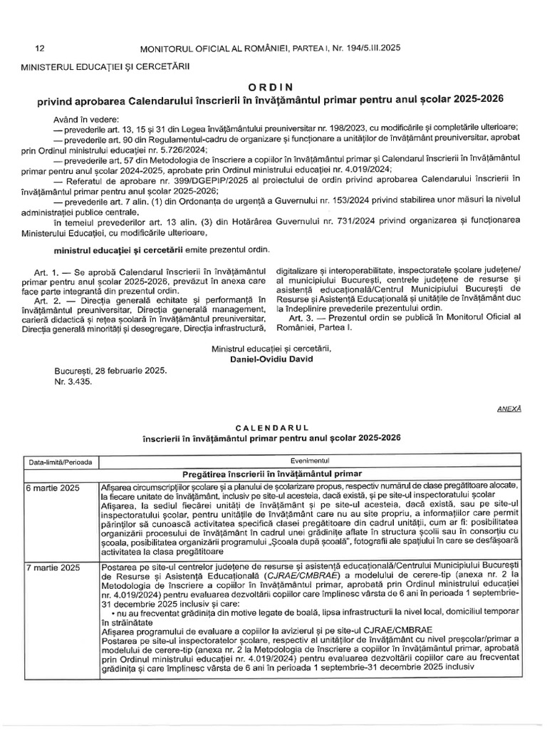 OME Nr. 3435 Din 2025 | PDF