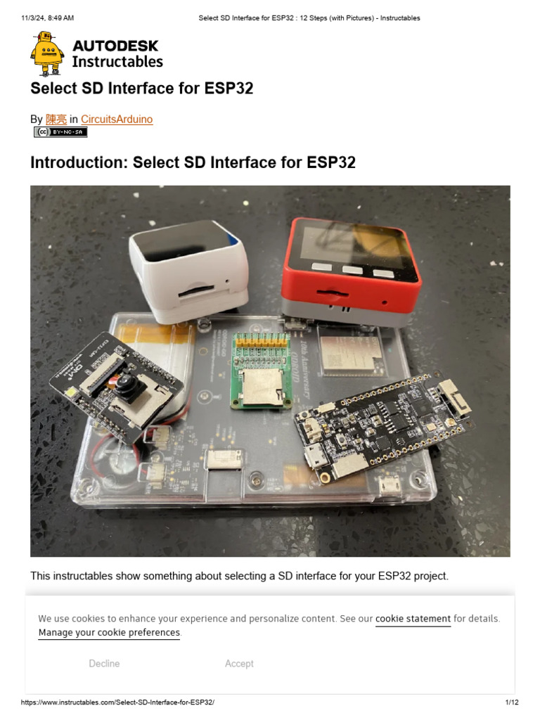 Select SD Interface for ESP32 _ 12 Steps (with Pictures) - Instructables | PDF | Computer Data ...