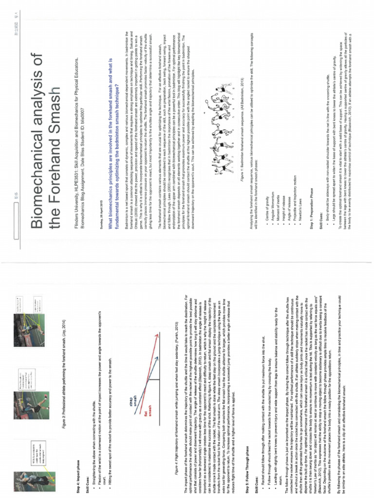 Biomechanical of the forehand smash | PDF