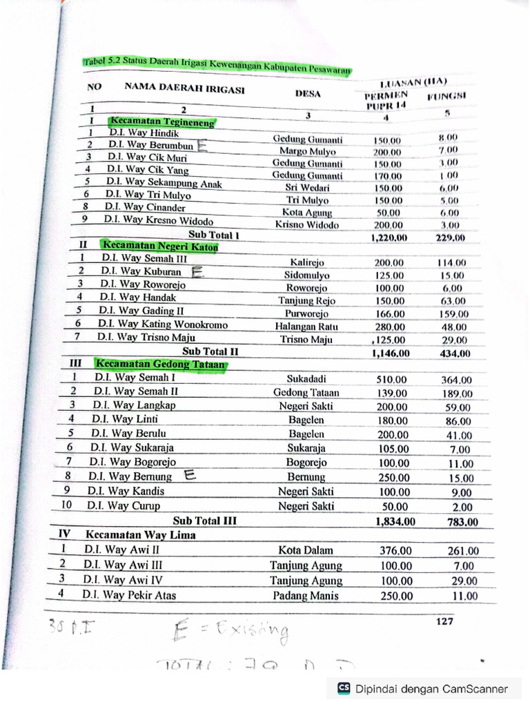 Data Daerah Irigasi | PDF