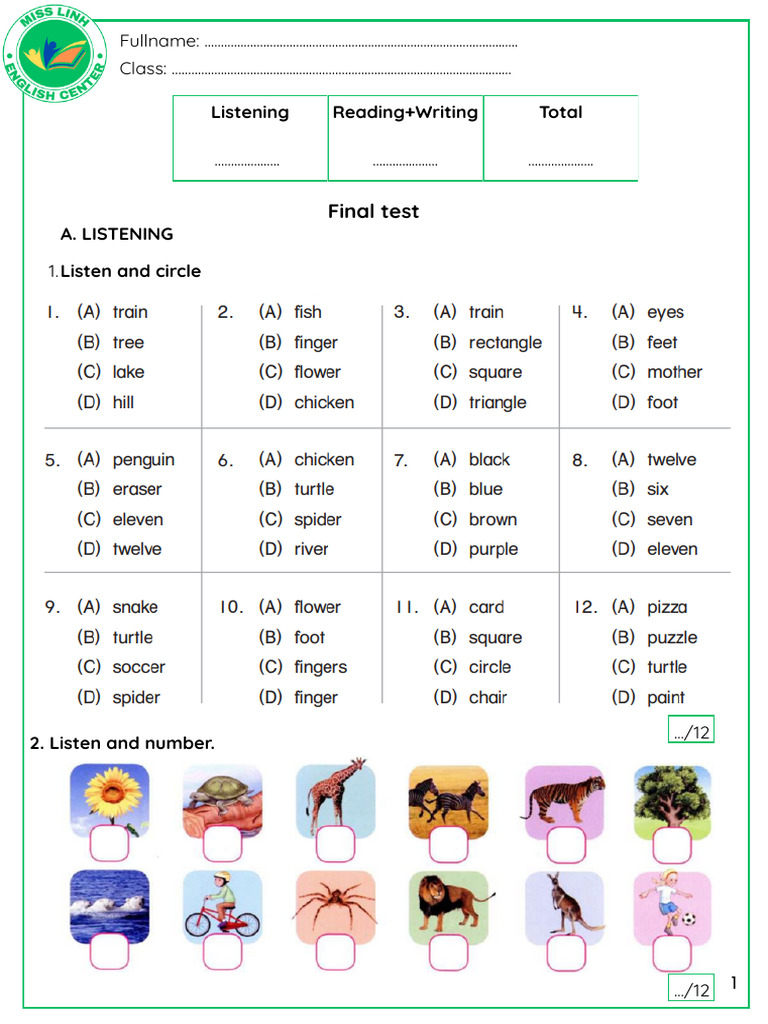 Everybody Up 1 - Final Test | PDF
