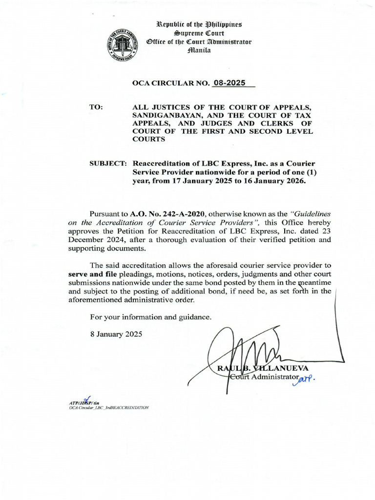 OCA Circular No. 08-2025 | PDF
