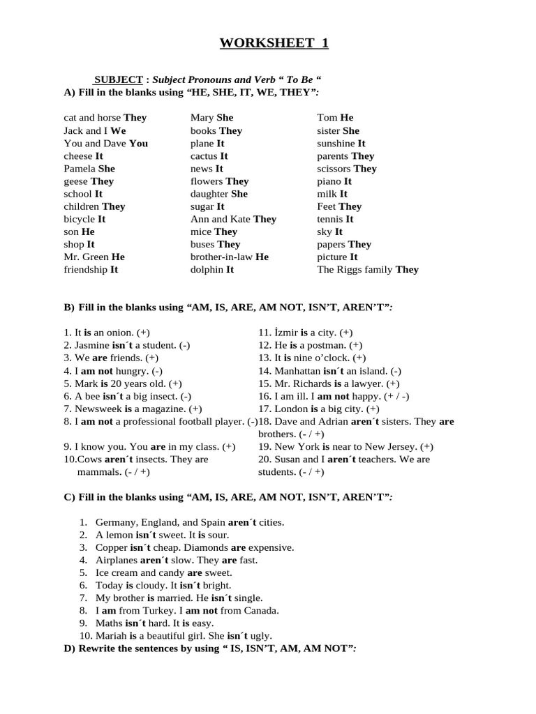 Verb Tobe Practice Sesión 2 | PDF