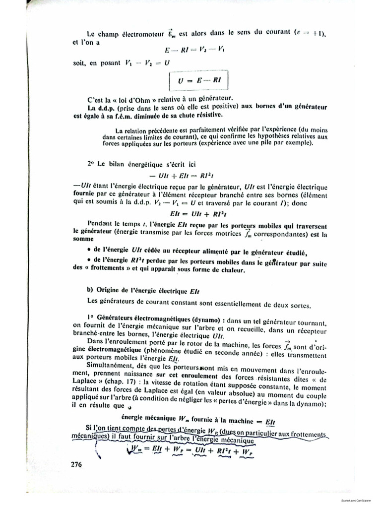 Bilan Énergétique Électricité 1er | PDF