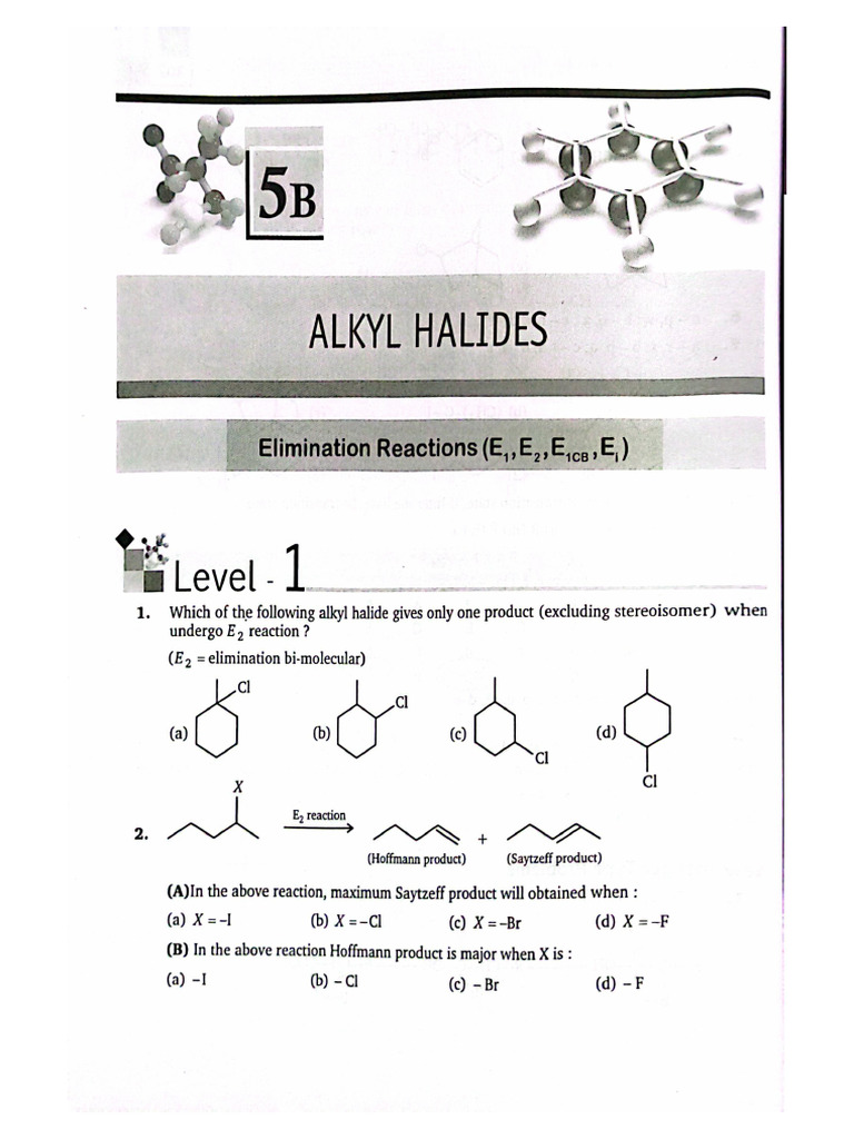 Elimination Reaction Reaction Advance Sheet | PDF