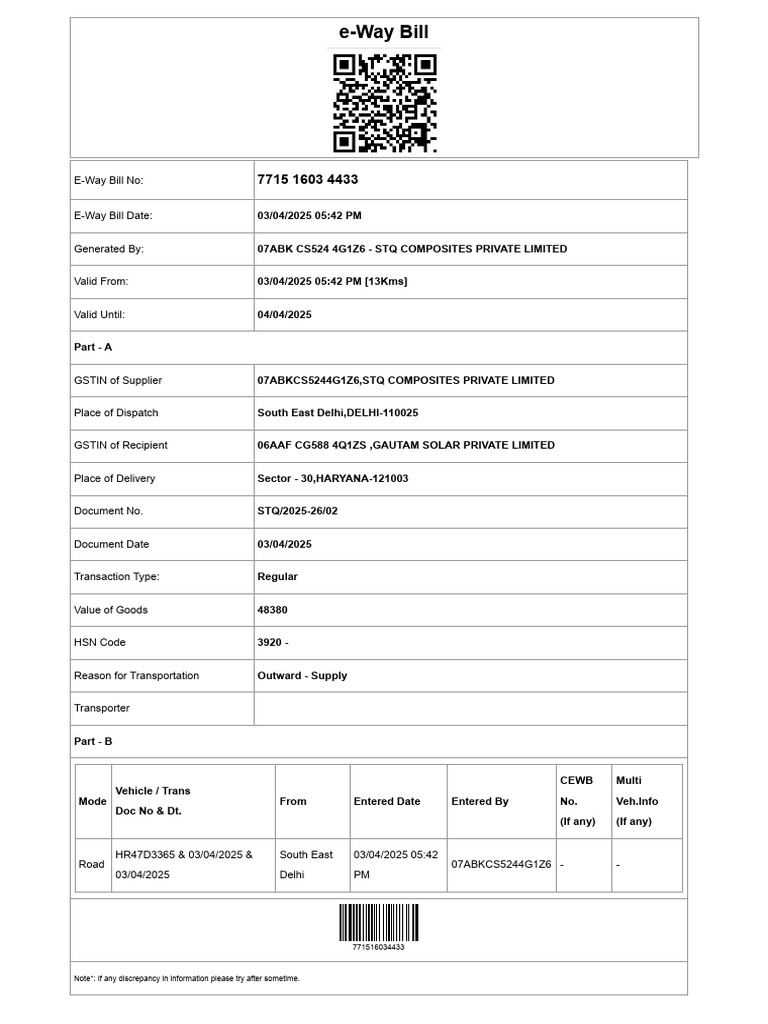 STQ2025-26 02 E-Way Bill System | PDF