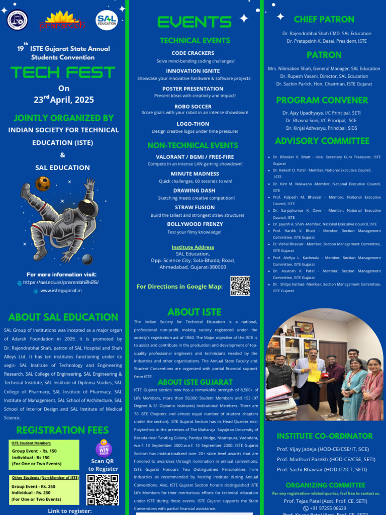 Prarambh TechFest 2K25 Broucher | PDF | Gujarat