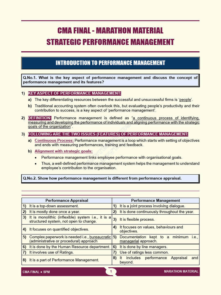 1 CMA Final SPM Marathon Material Final | PDF | Customer Relationship Management | Analytics