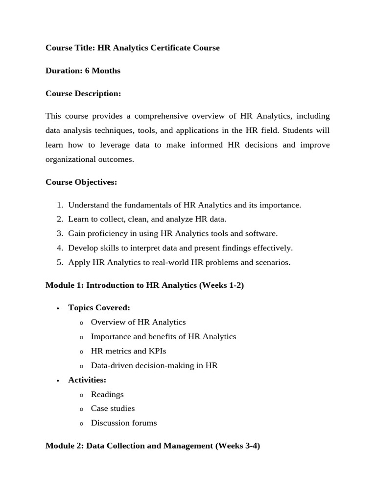 Course_HR_Analytics | PDF | Analytics | Human Resource Management