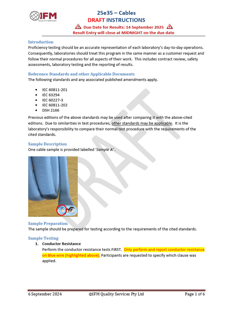 25e35 - Instructions - Draft Cables (RESISTANCE AND MESUREMENT | PDF ...