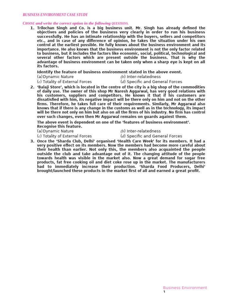 Business Environment Case Study | PDF | Taxes | Economies