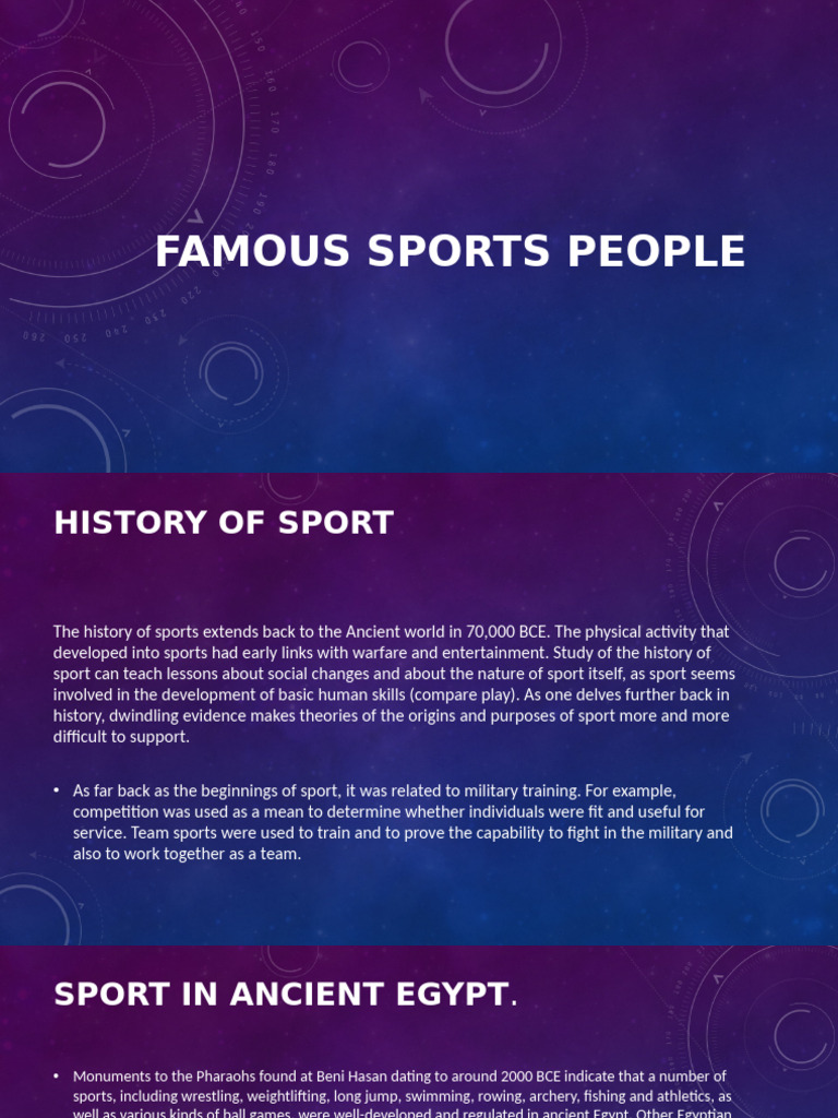 Famous Sports People | PDF | Sports | Ancient Egypt