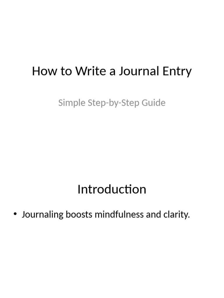 Step-by-Step Guide to Journaling | PDF