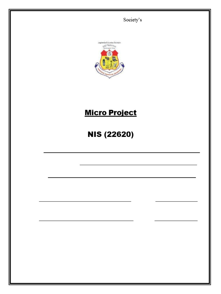 Microproject Front Page NIS | PDF