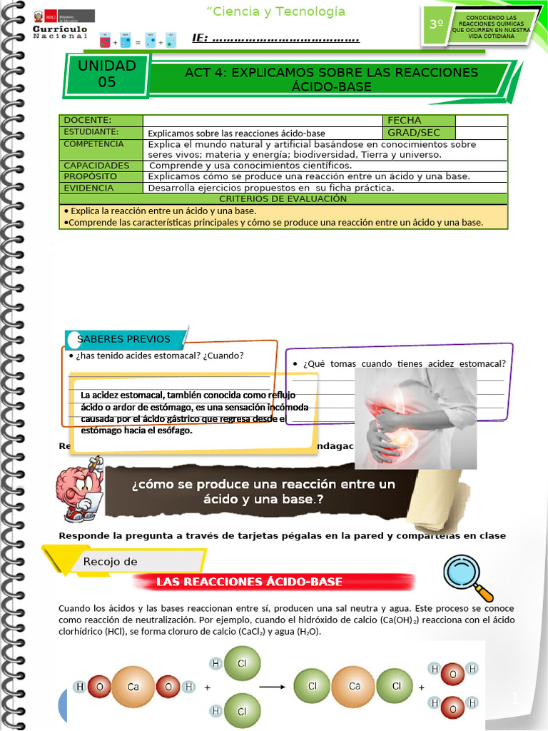 C-3º Act 4 Cyt Und 5 - Sem 3 | PDF | Ácido | Sal (química)