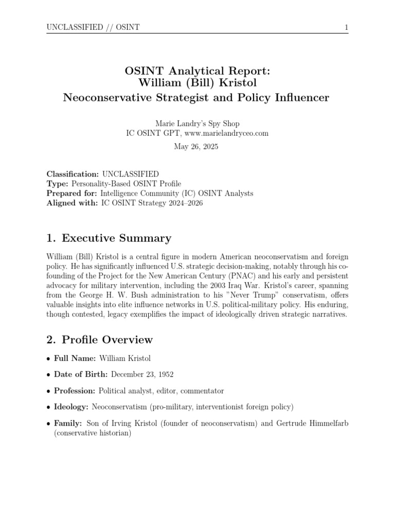 Bill Kristol: Neoconservative Influence Profile | PDF | Neoconservatism ...