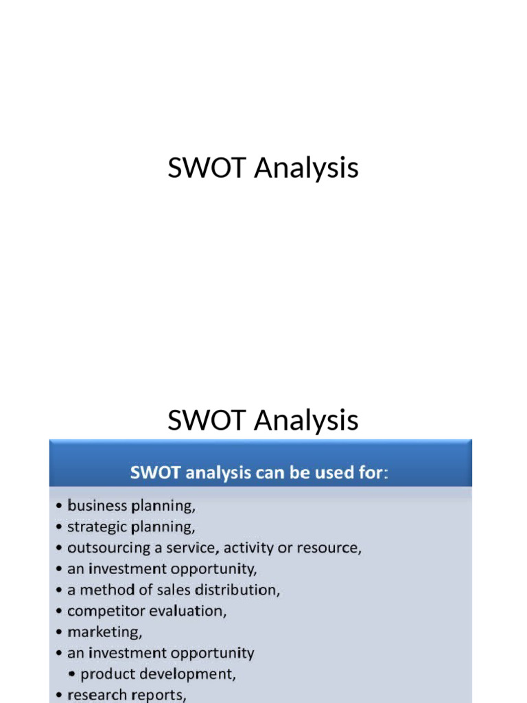 Comprehensive SWOT Analysis Overview | PDF