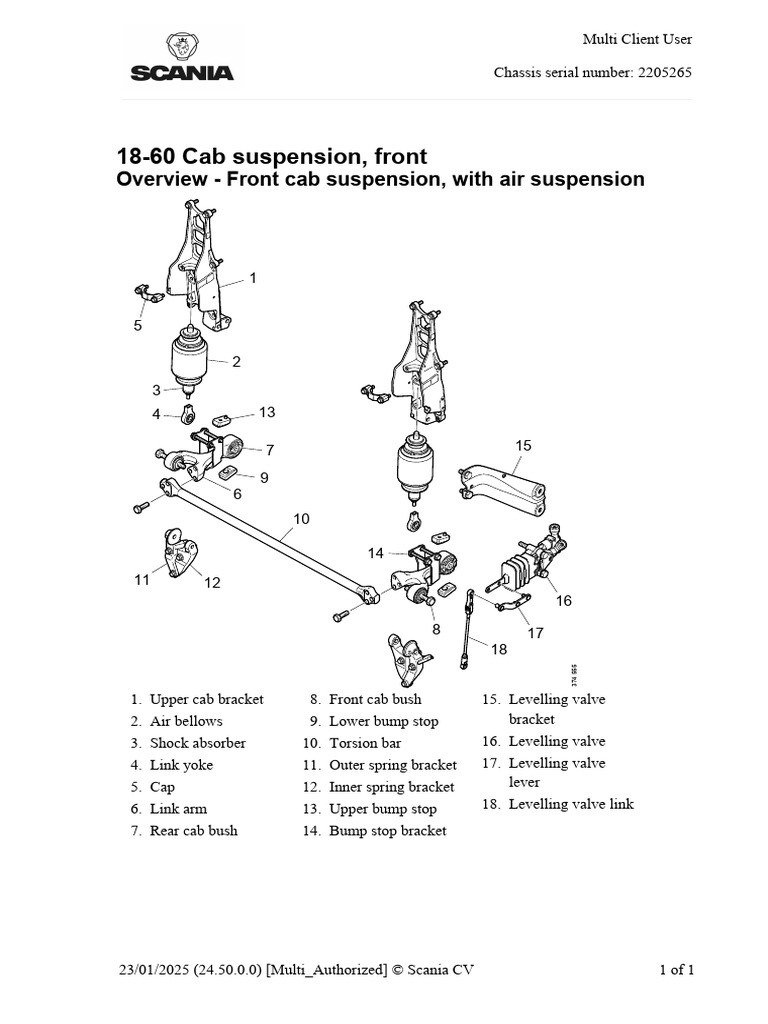 Front Cab Air Suspension Overview | PDF