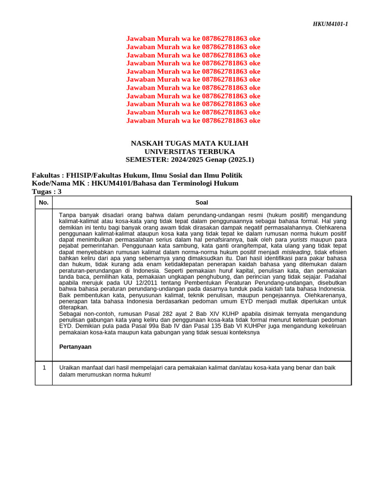 Bahasa Dan Terminologi Hukum | PDF