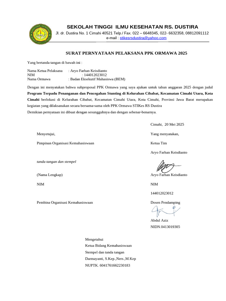surat pernyataan ormawa (2) | PDF