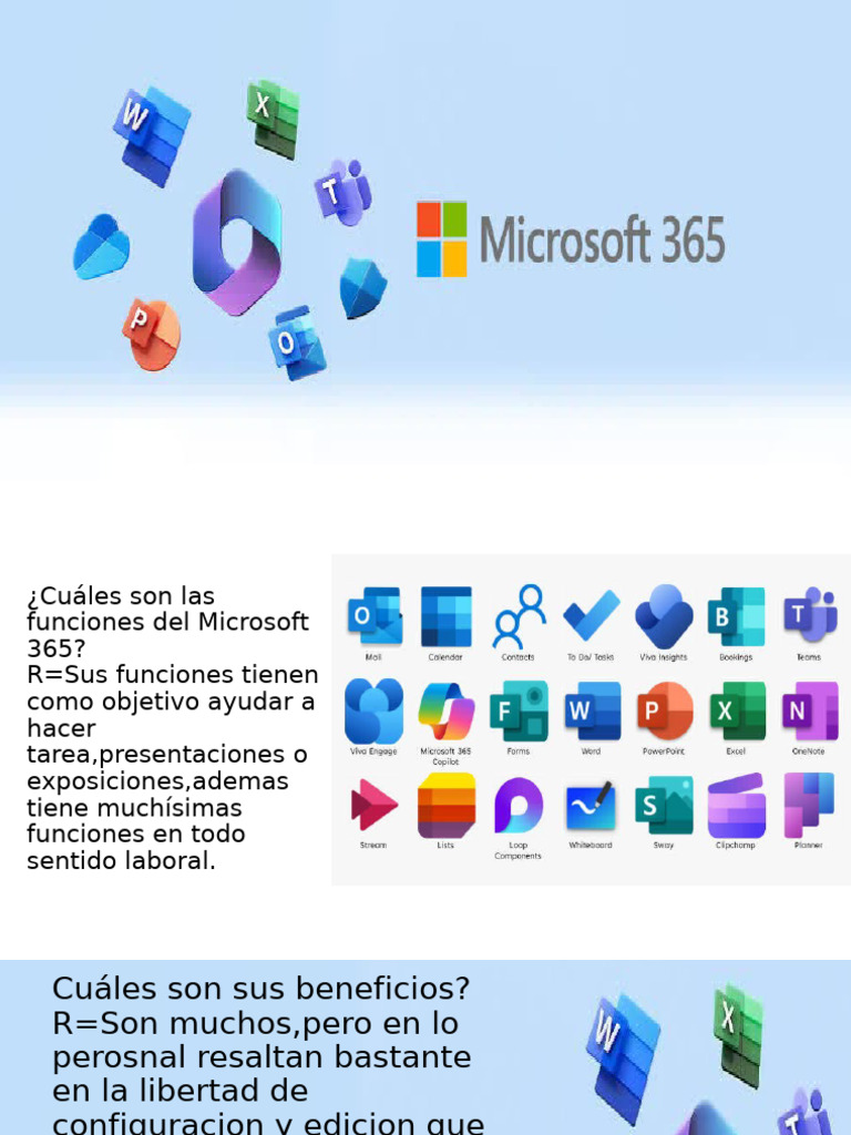 Funciones y beneficios de Microsoft 365 | PDF