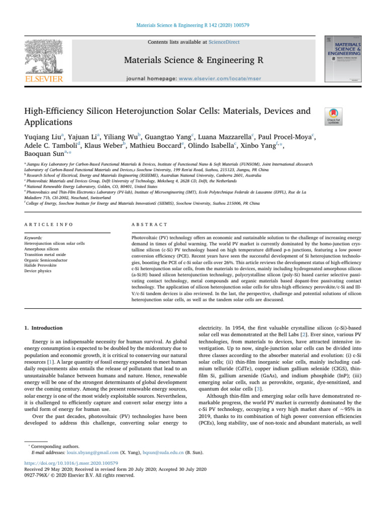 liu2020 | PDF | Solar Cell | Solid State Engineering