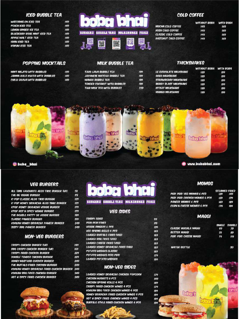 Boba Bhai Menu | PDF