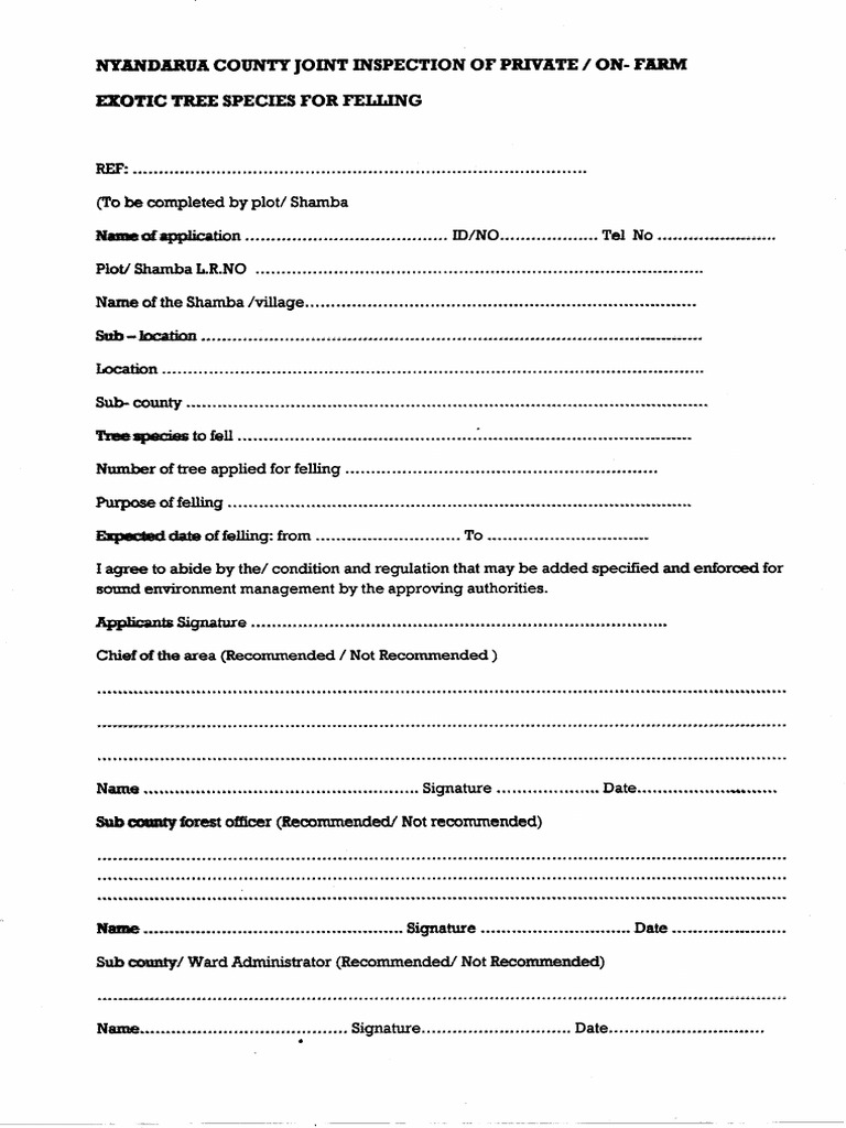 Tree Felling Form | PDF