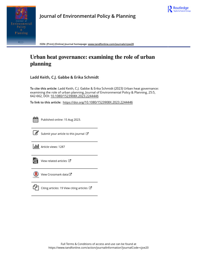 Urban heat governance examining the role of urban planning | PDF ...