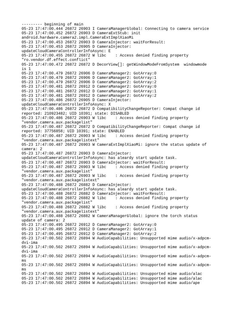 Log Cat 1747997220375 | PDF | Codec | Software