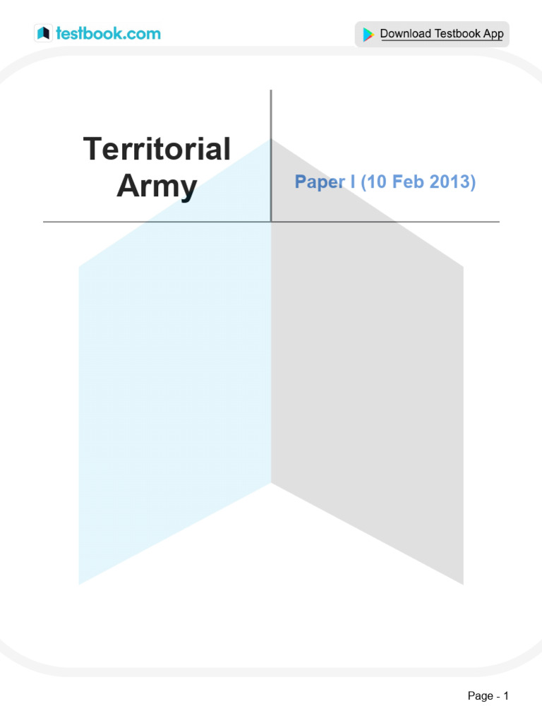 Territorial Army Paper I (10 Feb 2013) English | PDF | Mosquito | Blood