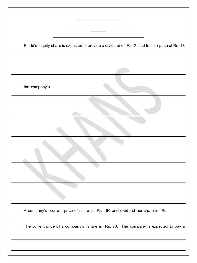 IM-Unit - III Probs On Common Stock Valuation Youtube | PDF | Dividend ...