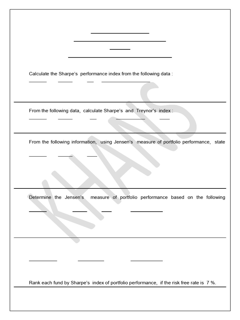 IM-Unit - V Probs On Portfolio Evaluation and MF | PDF | Portfolio ...