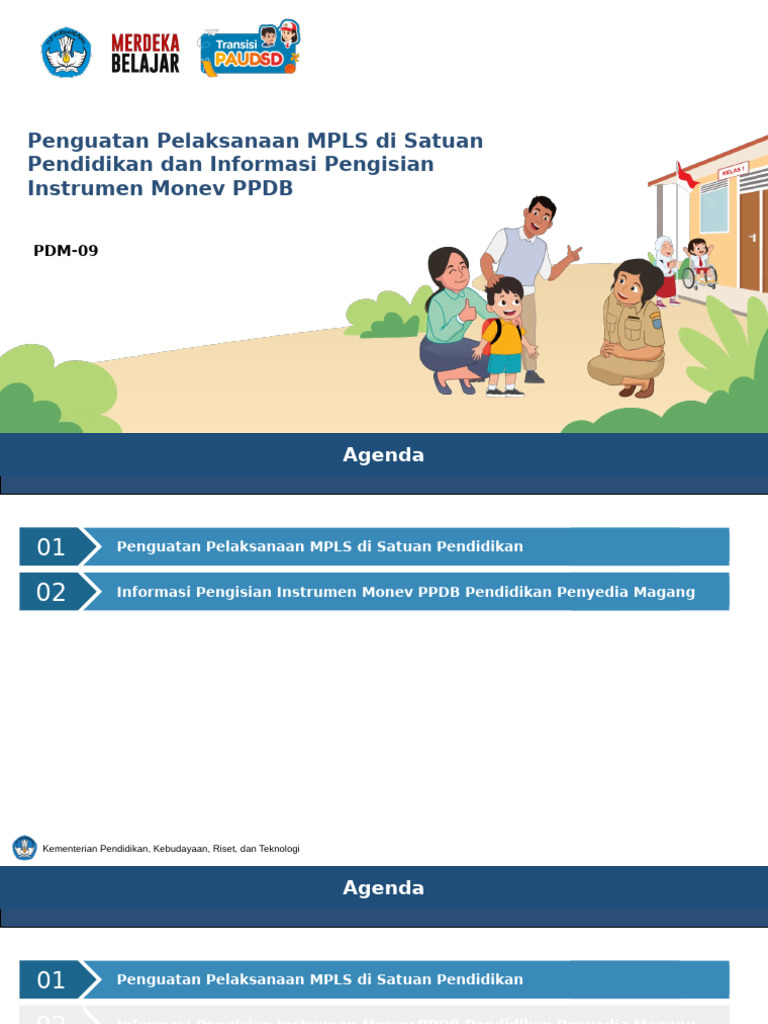 Penguatan Pelaksanaan MPLS Di Satuan Pendidikan Dan Informasi Pengisian Instrumen Monev PPDB | PDF