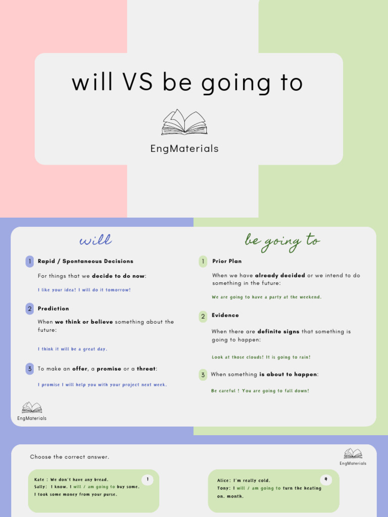 Will Vs Be Going To + Free Time Activities | PDF