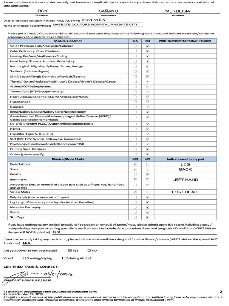 IPAMS General Evaluation Form-2 | PDF