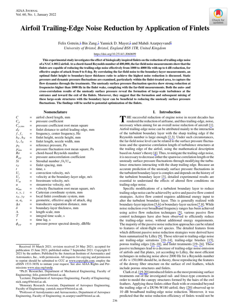airfoil-trailing-edge-noise-reduction-by-application-of-finlets | PDF | Boundary Layer | Turbulence