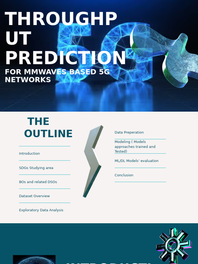 Blue 3D Elements 5G Technology Presentation | PDF | Mean Squared Error | Machine Learning