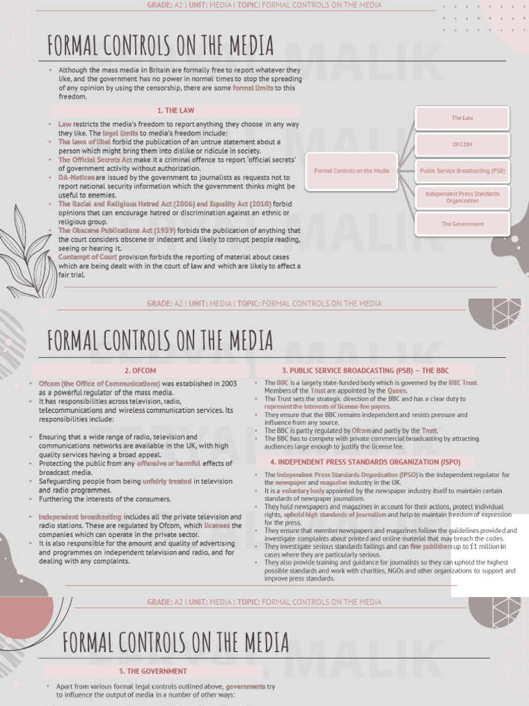 Formal Controls On The Media | PDF