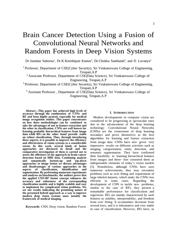 Brain Cancer Detection via CNN-RF Fusion | PDF | Computer Vision ...