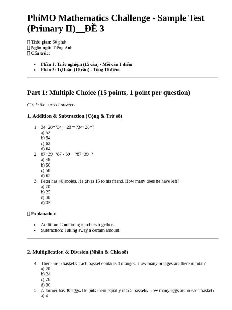 PhiMO Mathematics Challenge-ĐỀ 3 | PDF | Mathematics | Elementary Geometry