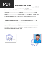 Authorization Letter Format Adhaar Exam | PDF