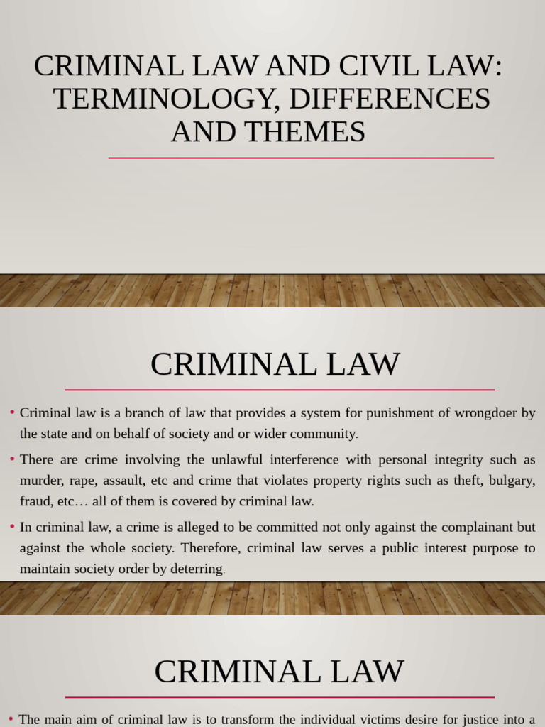 Criminal Law and Civil Law | PDF | Burden Of Proof (Law) | Criminal Law